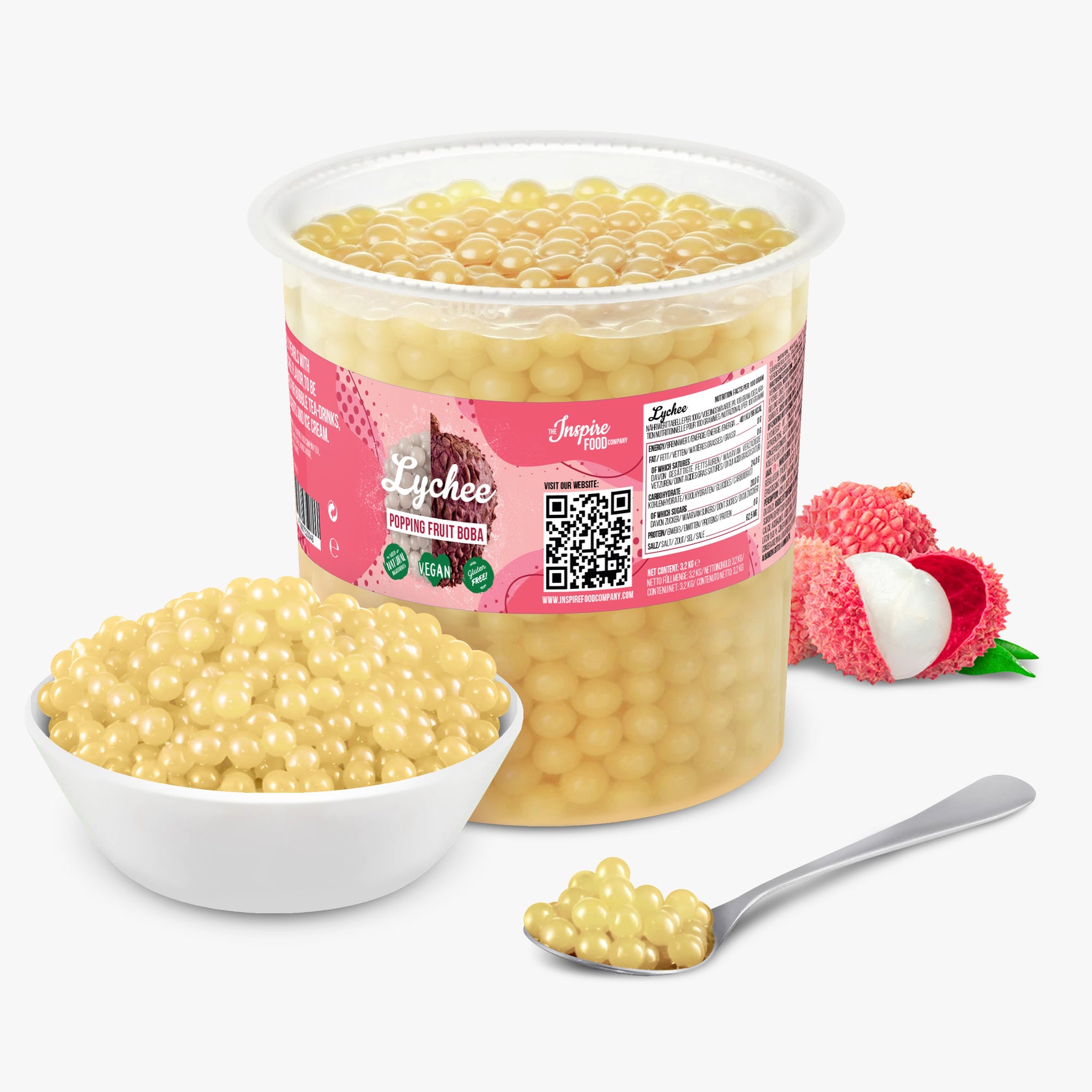 Lychee Popping Boba for Bubble Tea | Fruit Pearls | Inspire Food Co ...